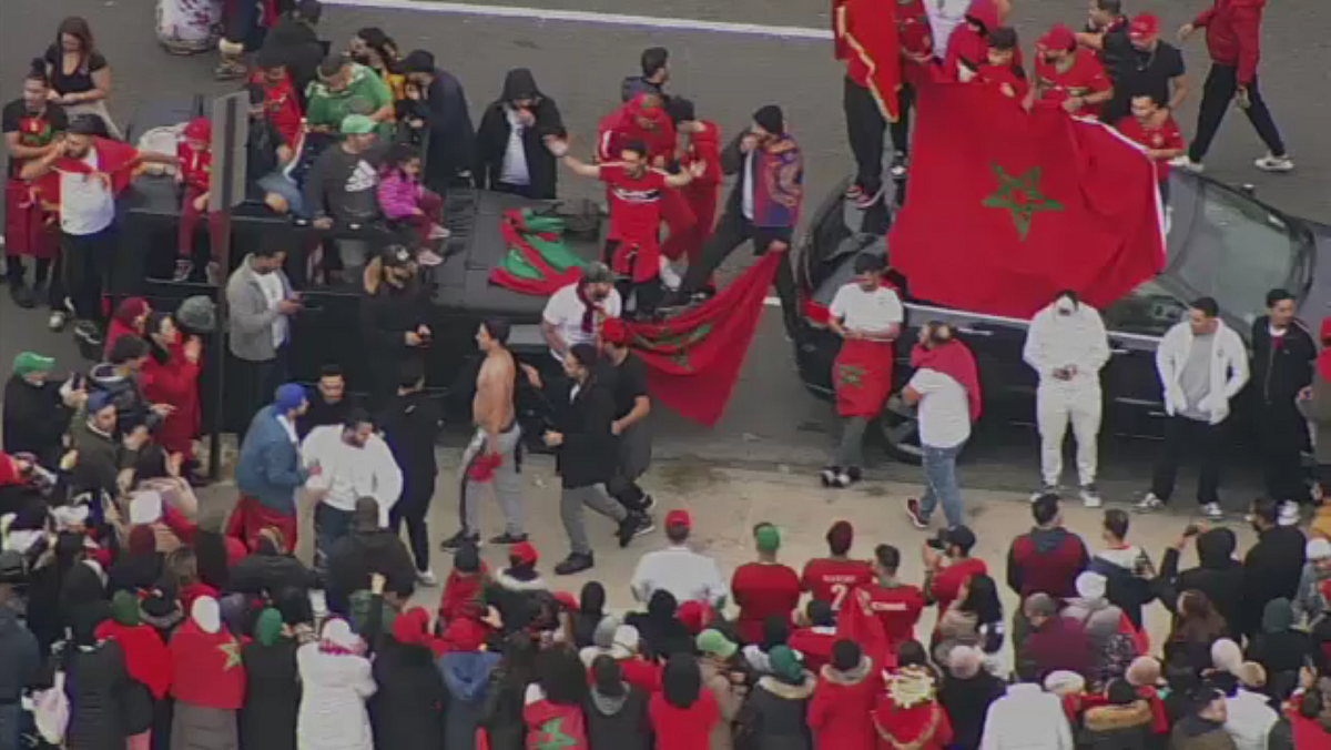 Police close portion of Route 1A in Revere as Moroccan team fans ...