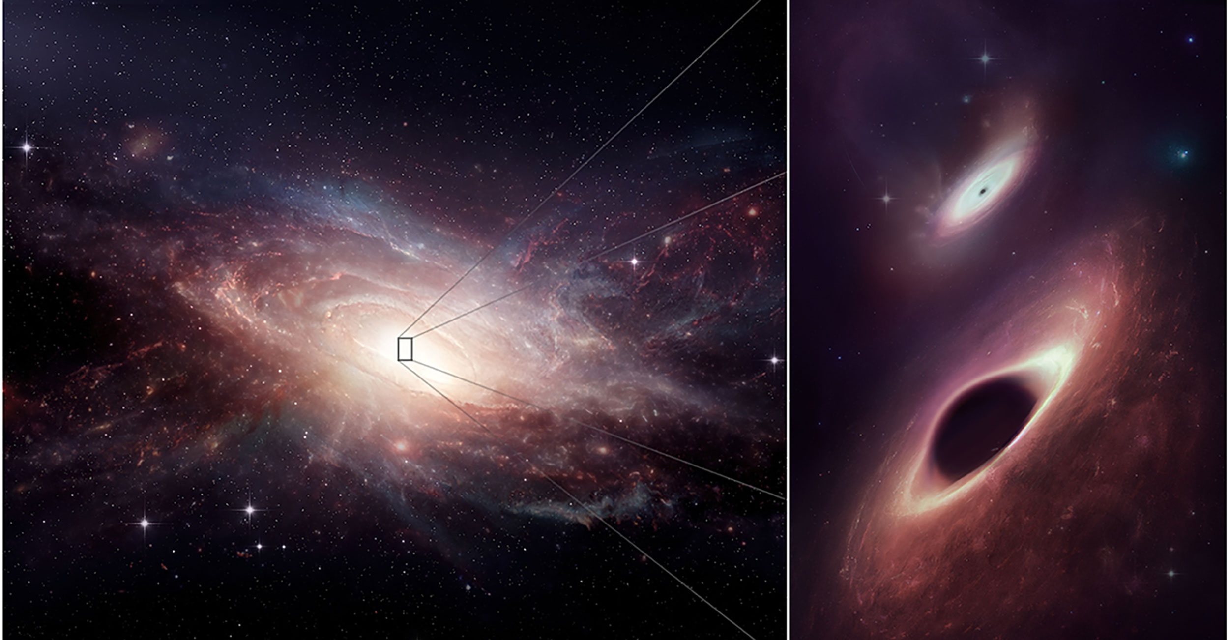A galactic merger brought a pair of supermassive black holes together ...