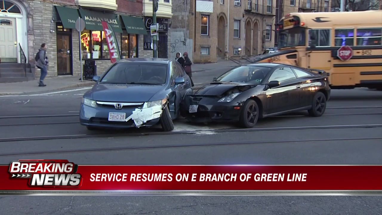 Green Line service resumes for portion of E Branch after ‘auto accident ...