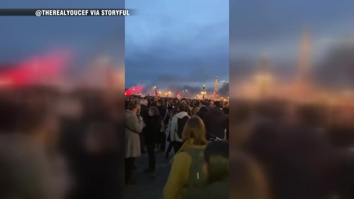 Hundreds detained in fiery protests after French government forces ...