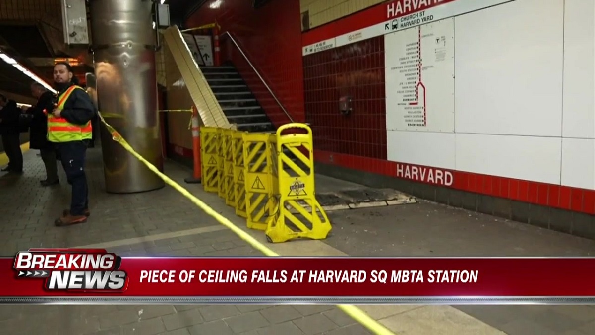 Piece of ceiling falls at Harvard Square MBTA station - Boston News ...