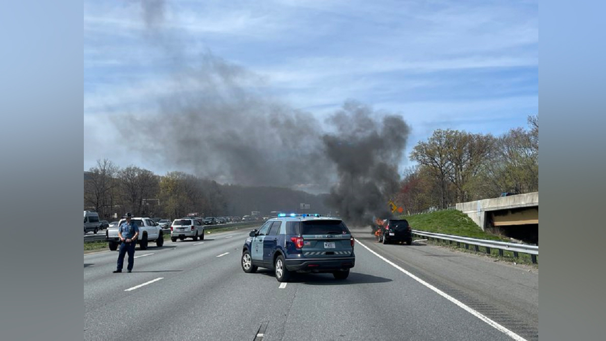 State police: Car fire closes several lanes on I-93 northbound in ...