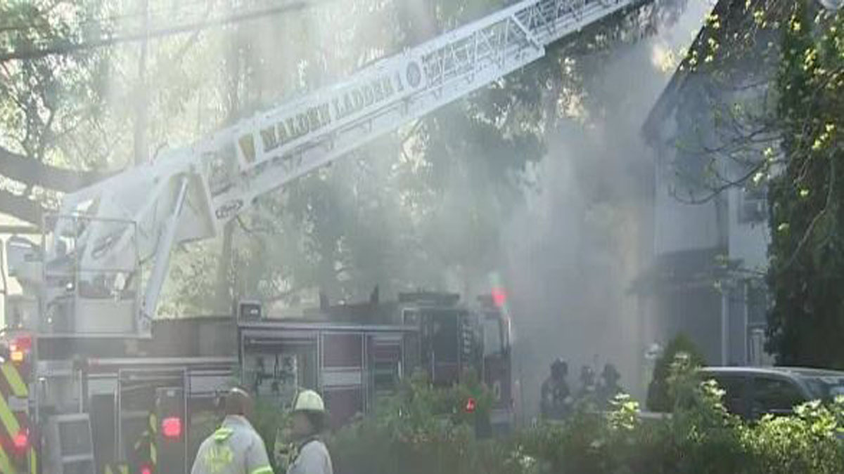 Fire crews battling large house fire in Malden - Boston News, Weather ...