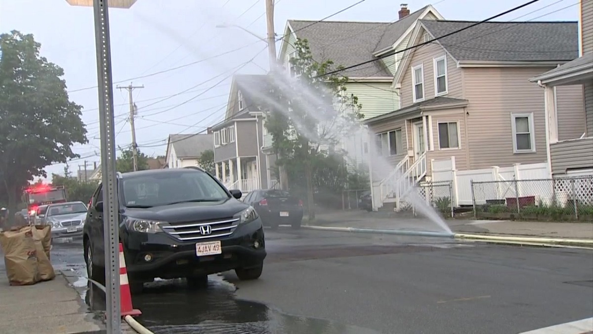 Crews respond after construction pipe bursts in Malden - Boston News ...