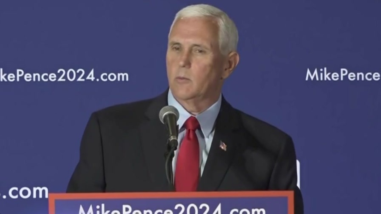 Former VP Mike Pence reacts to Trump indictment during campaign stops ...