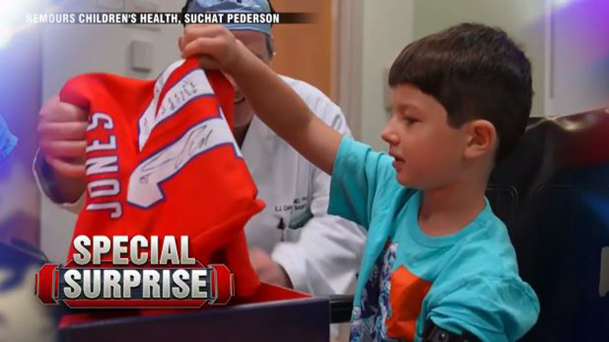 Young Pats fan gets special surprise from Mac Jones after injuring arm ...