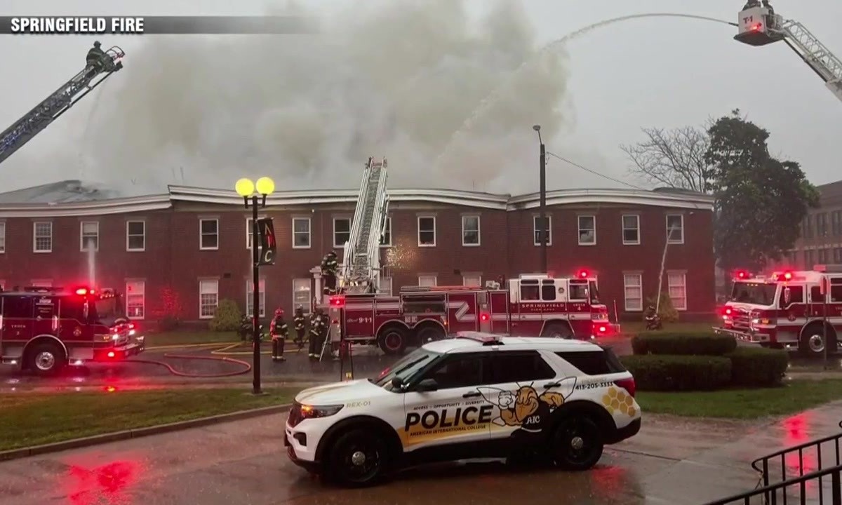 Lightning sparks flames at American International College building in ...
