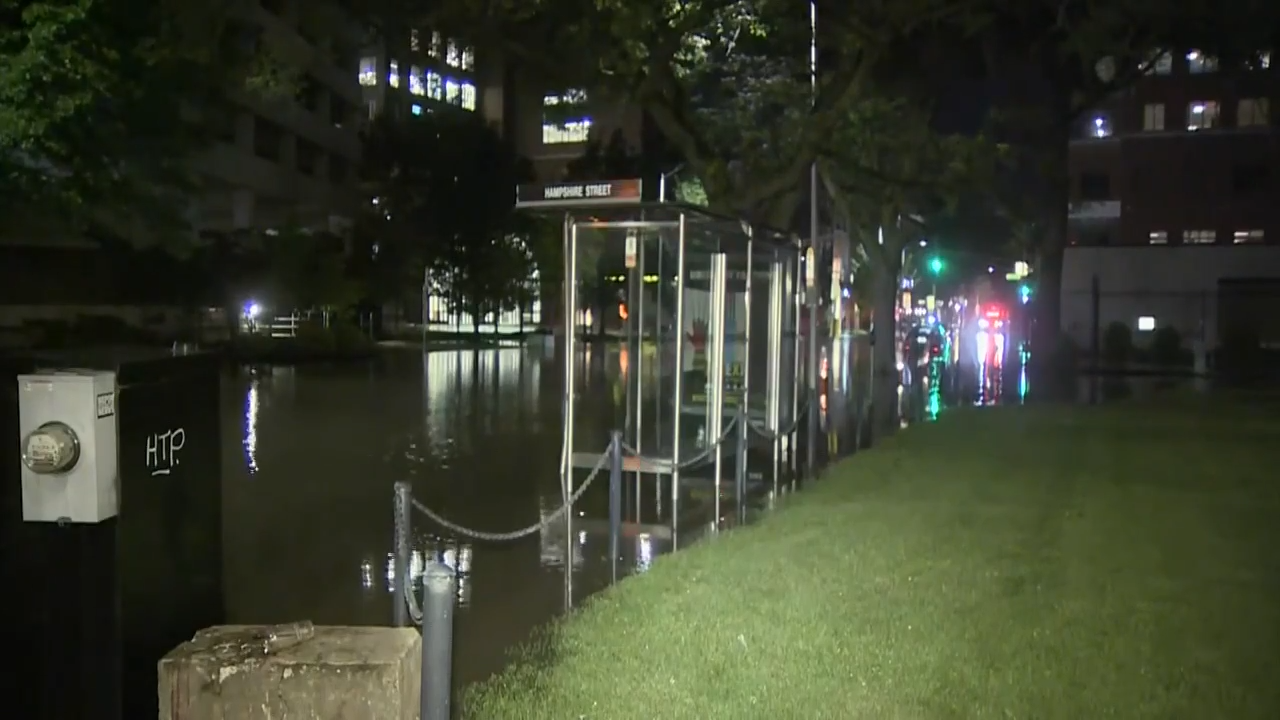 Roads reopen after water main break floods streets in Cambridge ...