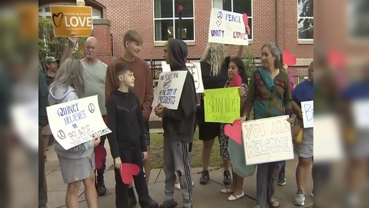 Quincy residents rally against hate after known white supremacist group ...