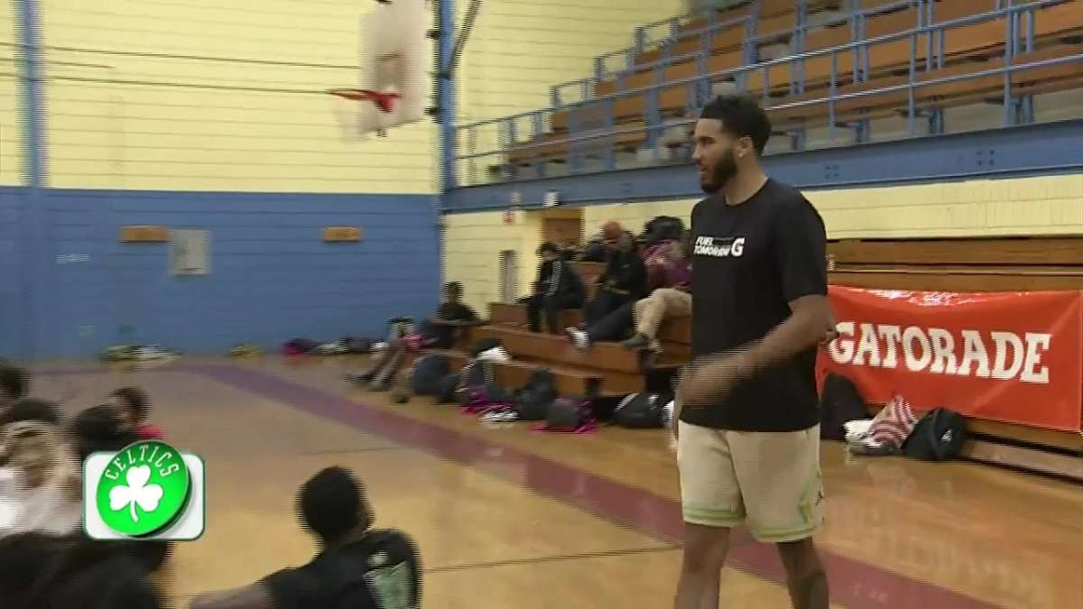 Jayson Tatum surprises young fans with visit to local gym - Boston News ...