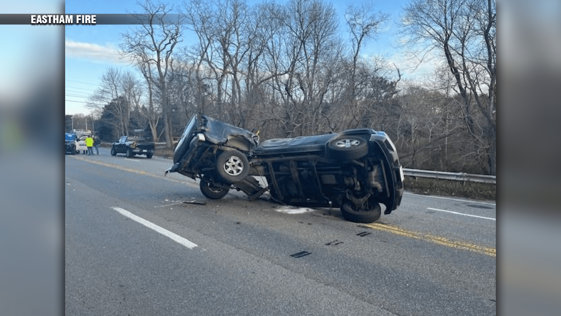 Two people hospitalized after multi-vehicle, rollover crash in Eastham ...