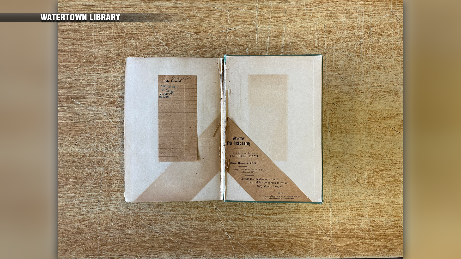 Better late than never! Book overdue by 90 years returned to Watertown ... Better late than never! Book overdue by 90 years returned to Watertown ...