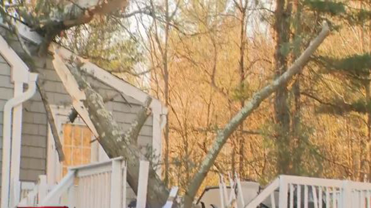 High winds send tree crashing through roof of home in Hanson - Boston ...