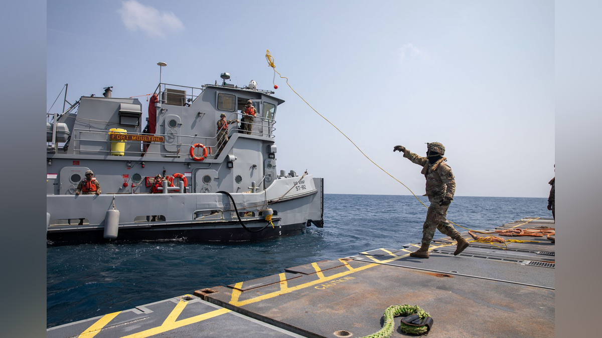 US-built floating pier that will allow delivery of humanitarian aid has ...