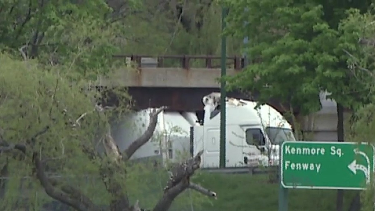 Part of Storrow Drive closed after truck strikes bridge - Boston News ...