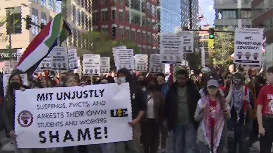 Protesters block streets, rally at MIT after police arrest ...