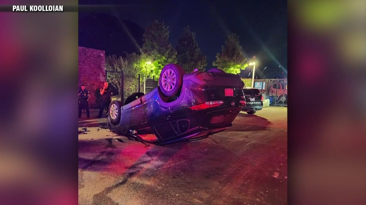 Car flips over in early morning Chelsea crash - Boston News, Weather ...
