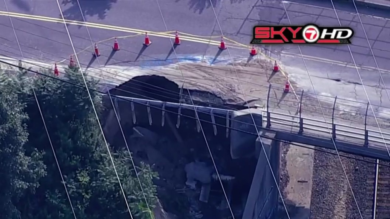Portion of road collapses in Worcester - Boston News, Weather, Sports ...