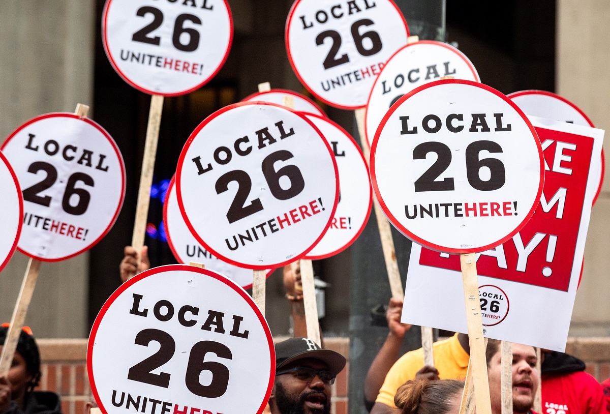 Boston workers join thousands of hotel staff on strike across country ...