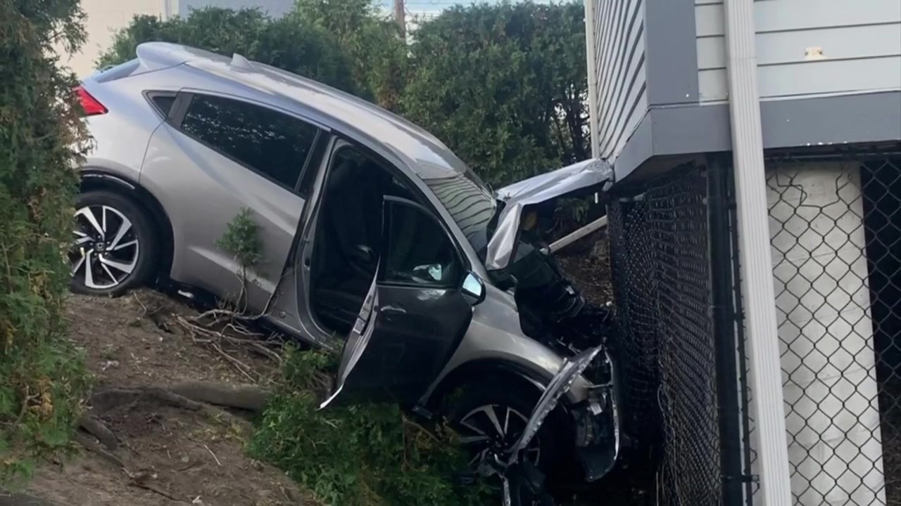 SUV crashes down embankment outside salon in Newton - Boston News ... SUV crashes down embankment outside salon in Newton - Boston News ...
