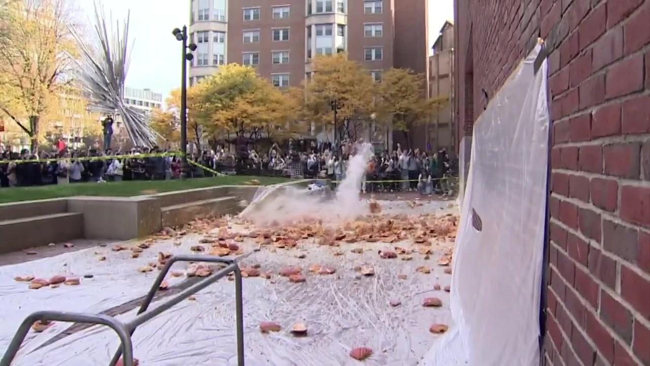 BU’s annual pumpkin drop a festive science lesson - Boston News ...