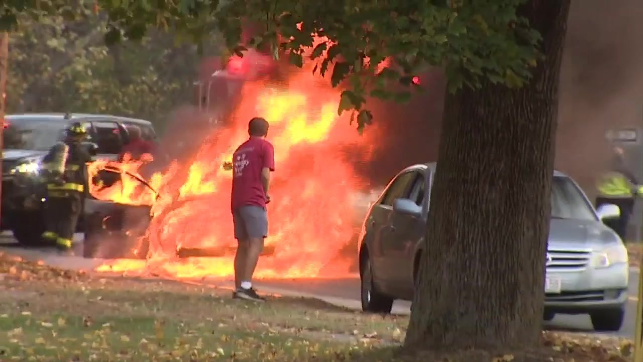 Car engulfed in flames in Lynnfield - Boston News, Weather, Sports ...