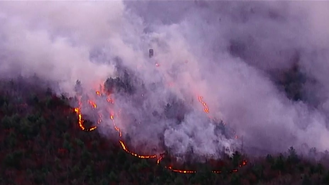 Fire crews battle large brush fire in Lynn - Boston News, Weather ...