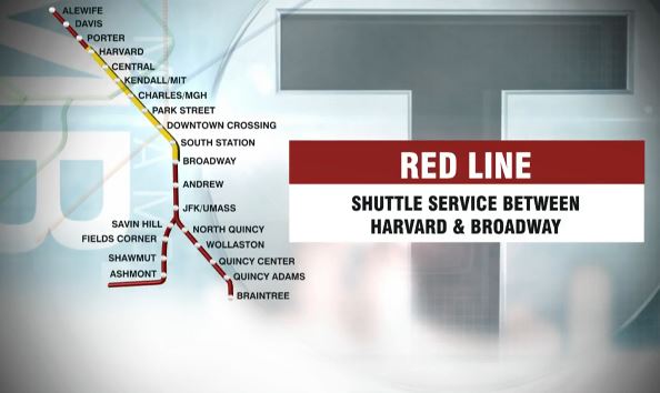 Shuttle buses replacing trains on stretch of Red Line - Boston News ...