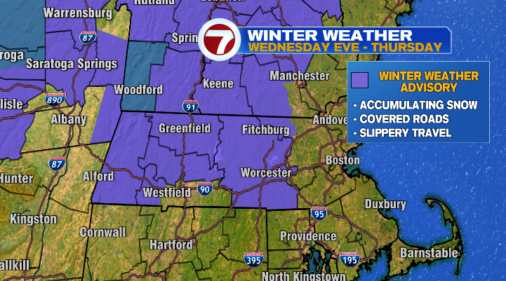 Plowable snow ahead for Massachusetts’ interior Wednesday night into ...