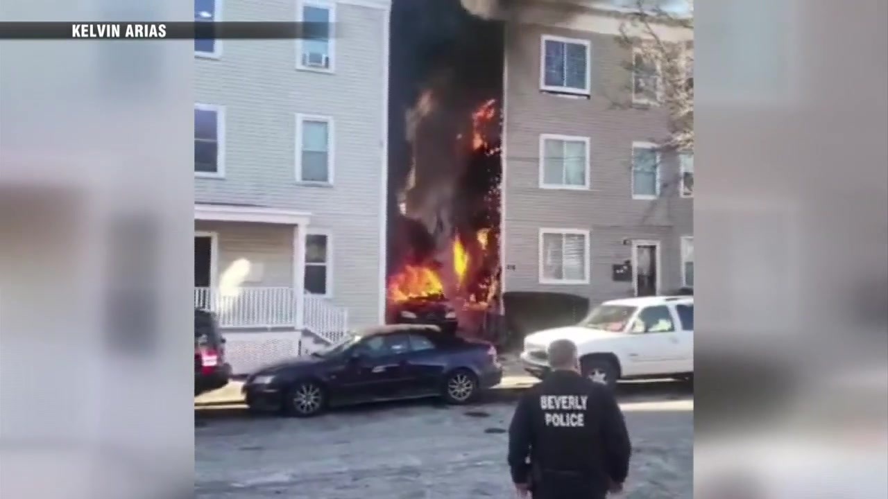 Beverly car fire spreads to two apartment buildings, over a dozen ...