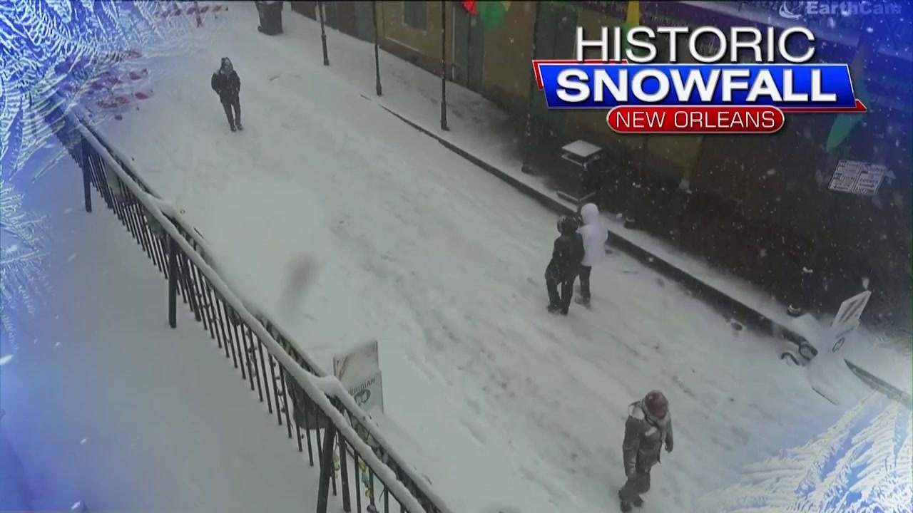 A frigid storm drops rare snow on Houston and New Orleans as Florida ...