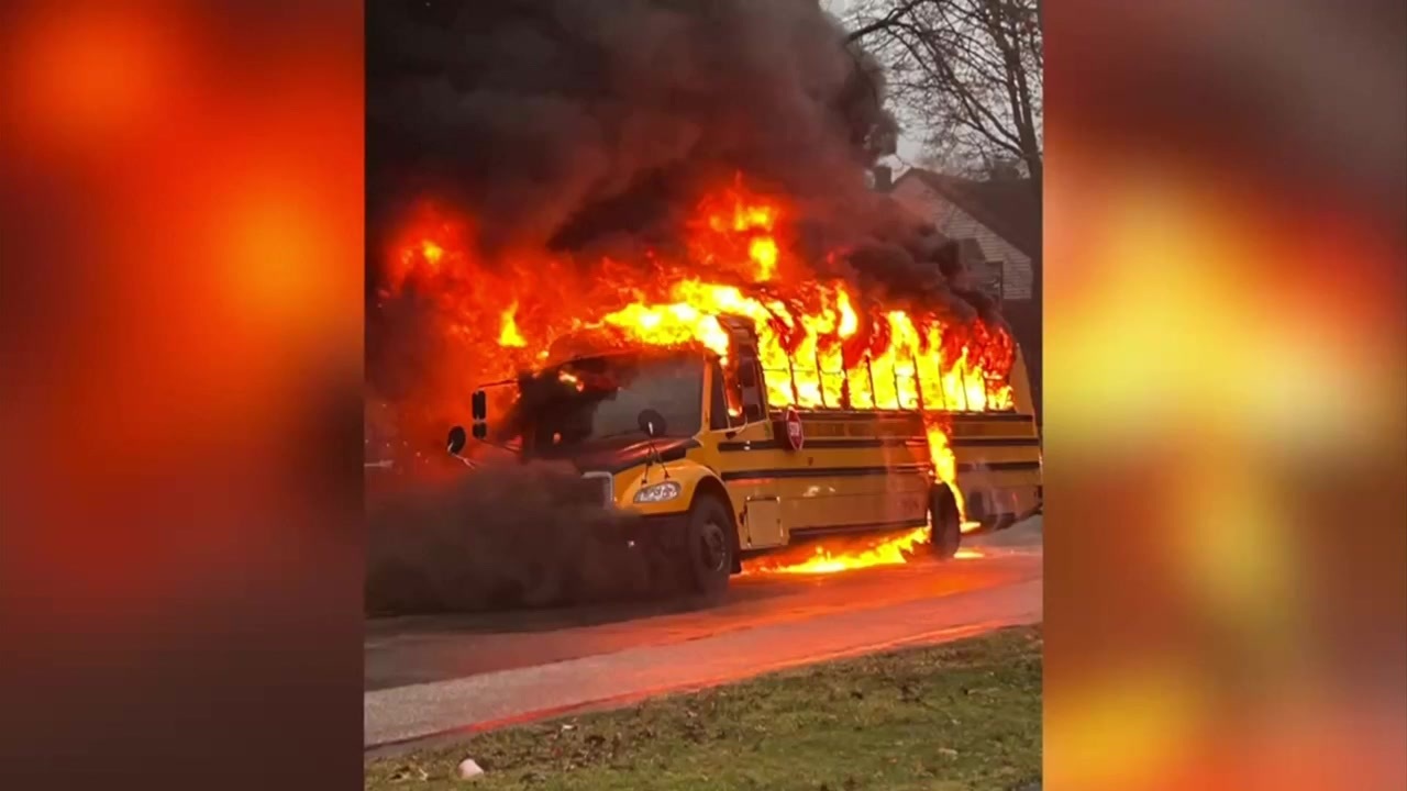 School bus driver safely evacuates 15 students after bus catches fire ...