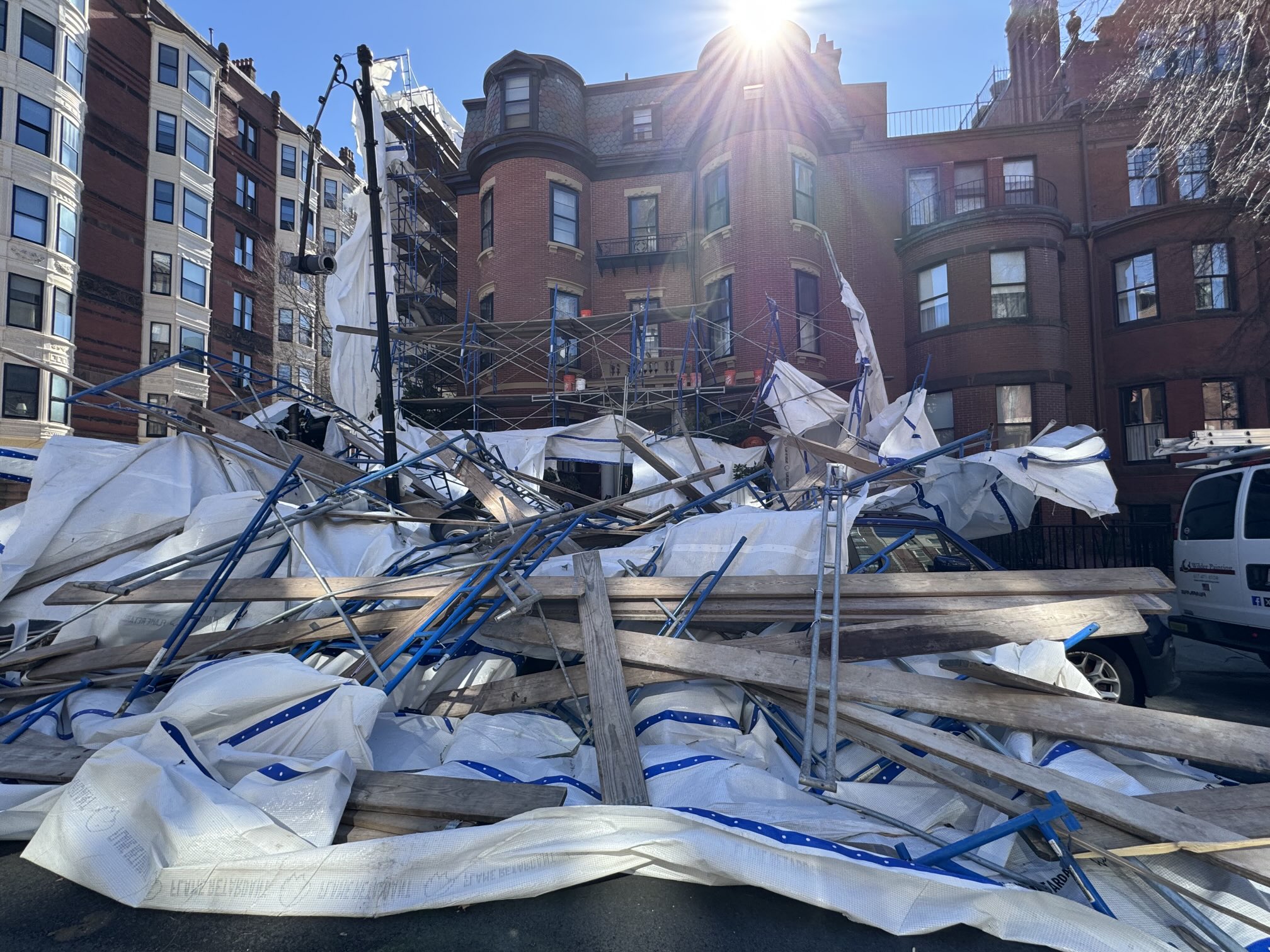 Scaffolding collapses onto street in Boston’s Back Bay - Boston News ...