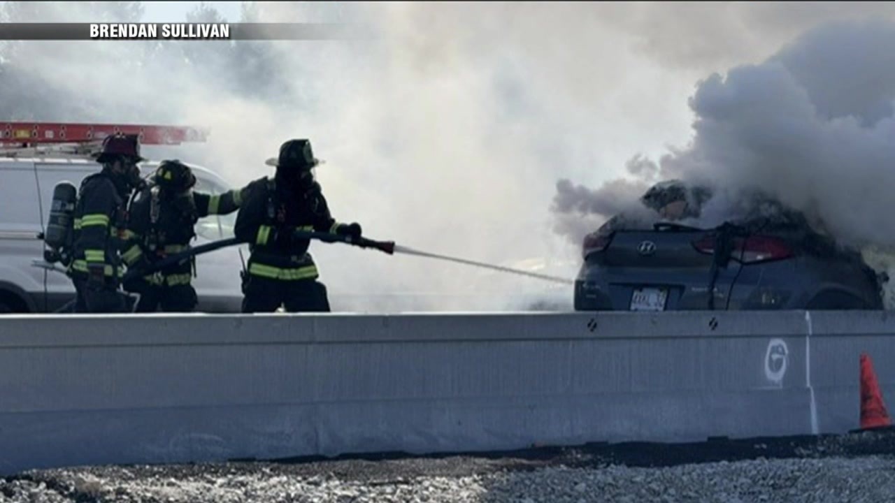 Car catches fire on I-495 in Hopkinton - Boston News, Weather, Sports ...