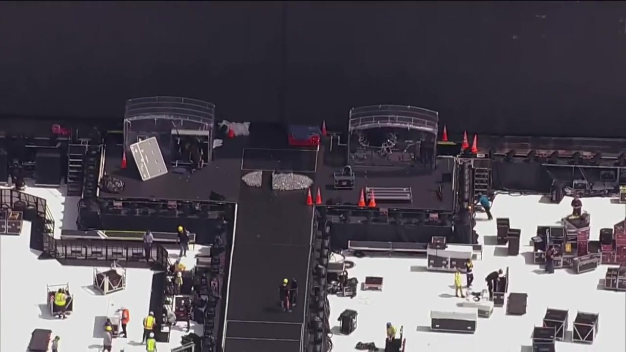 Crews take down stage originally set up for canceled Fenway Park ...
