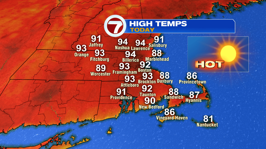 Hot today, hot and humid tomorrow - Boston News, Weather, Sports | WHDH ...