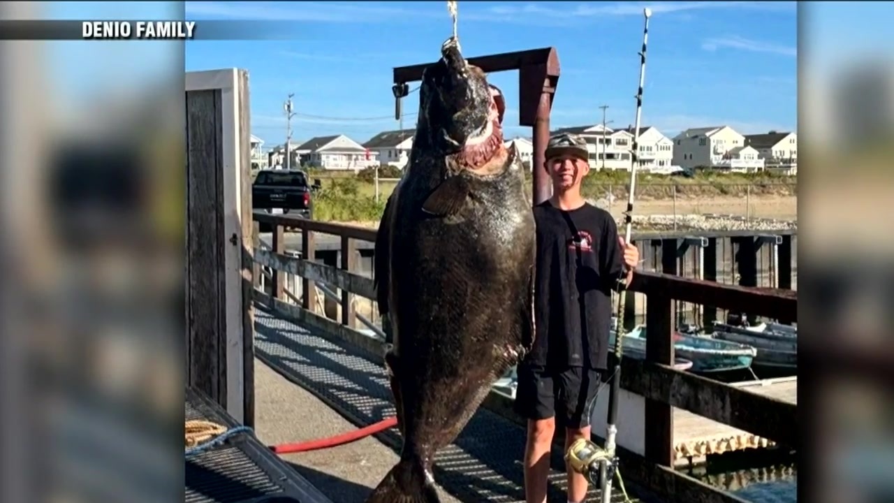 New Hampshire teen reels in 177-pound halibut while deep-sea fishing ...