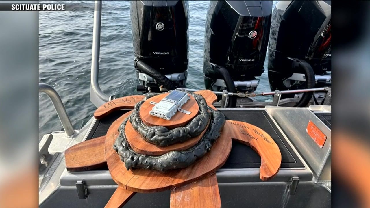 Scituate police rescue students’ turtle-shaped ocean tracking device ...