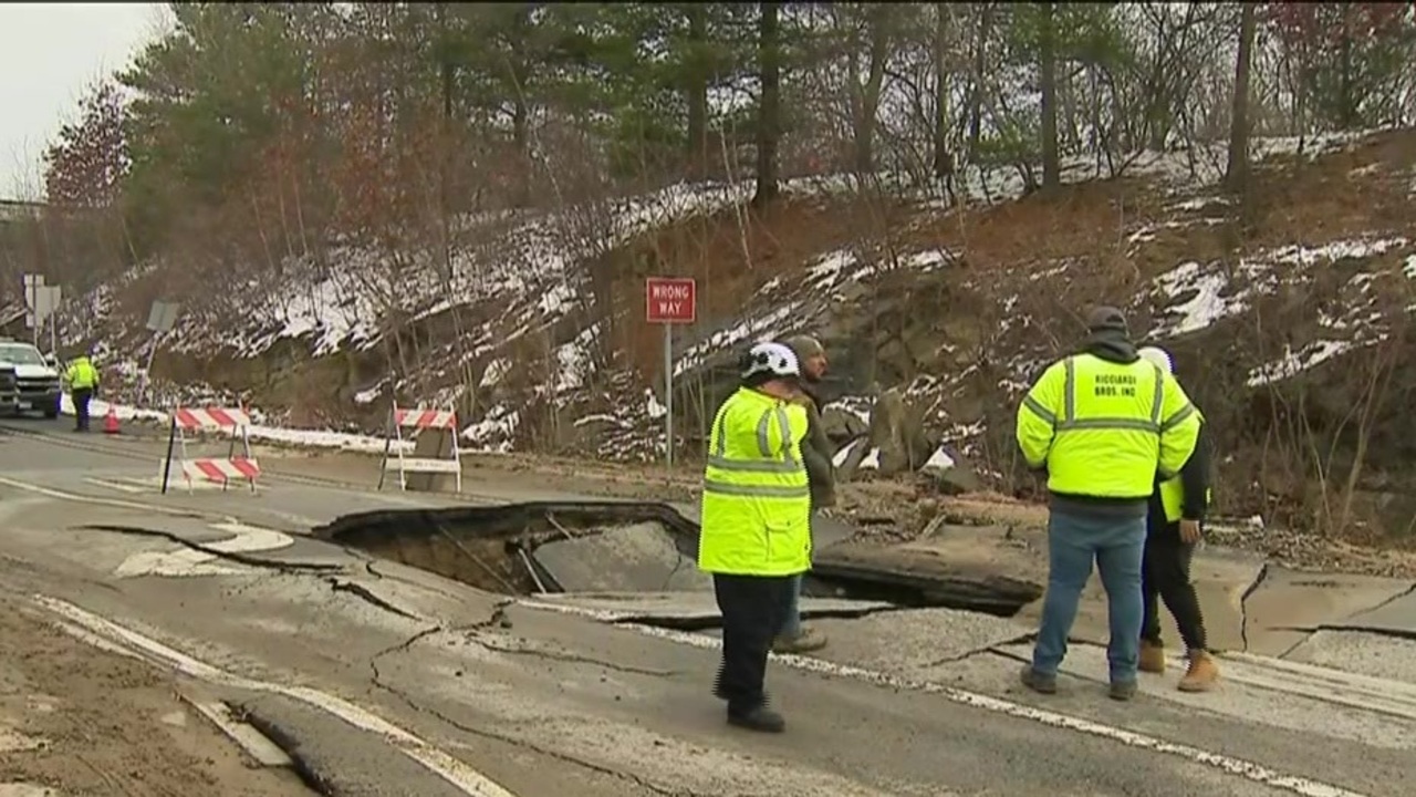 Water main break on Shore Drive in Worcester - Boston News, Weather ...