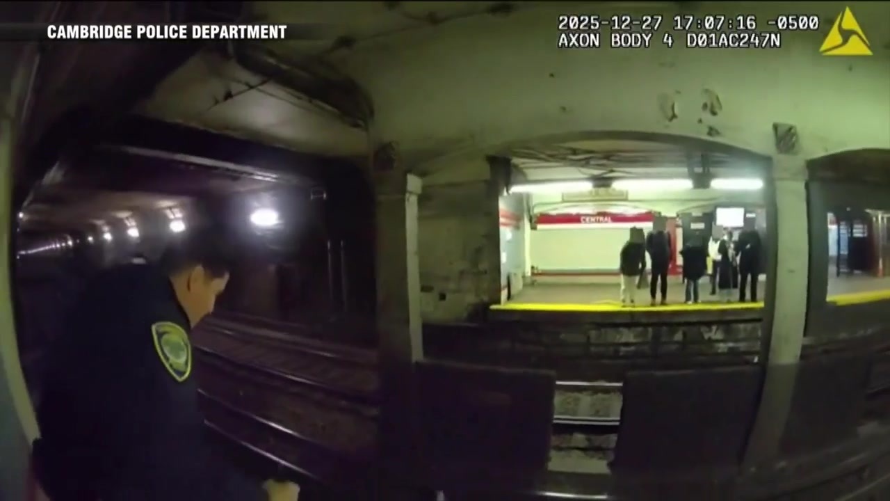 Video shows police rescuing man from tracks at Central MBTA station ...