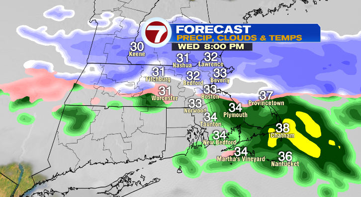Warming temperatures bring chances for rain, snow this week - Boston ...